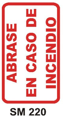 "ABRASE EN CASO DE INCENDIO" Horizontal